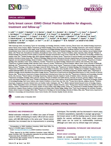 Early breast cancer: ESMO Clinical Practice Guideline for diagnosis ...